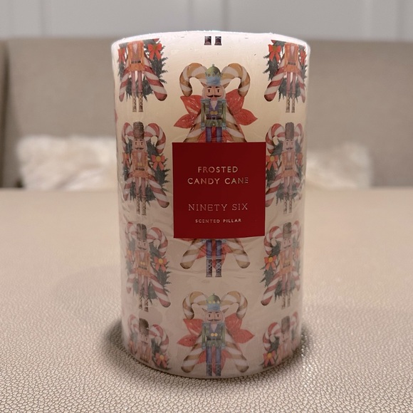 Accents | Nutcracker Frosted Candy Cane Pillar Candle Nwt | Poshmark